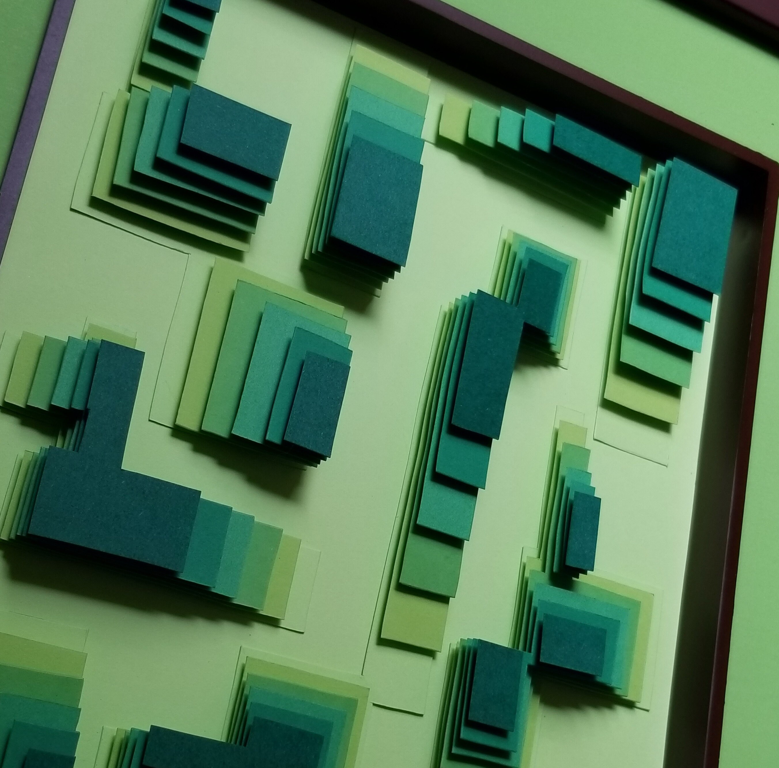 3D Paper Sculpture Reverse Disorientation Green - Etsy