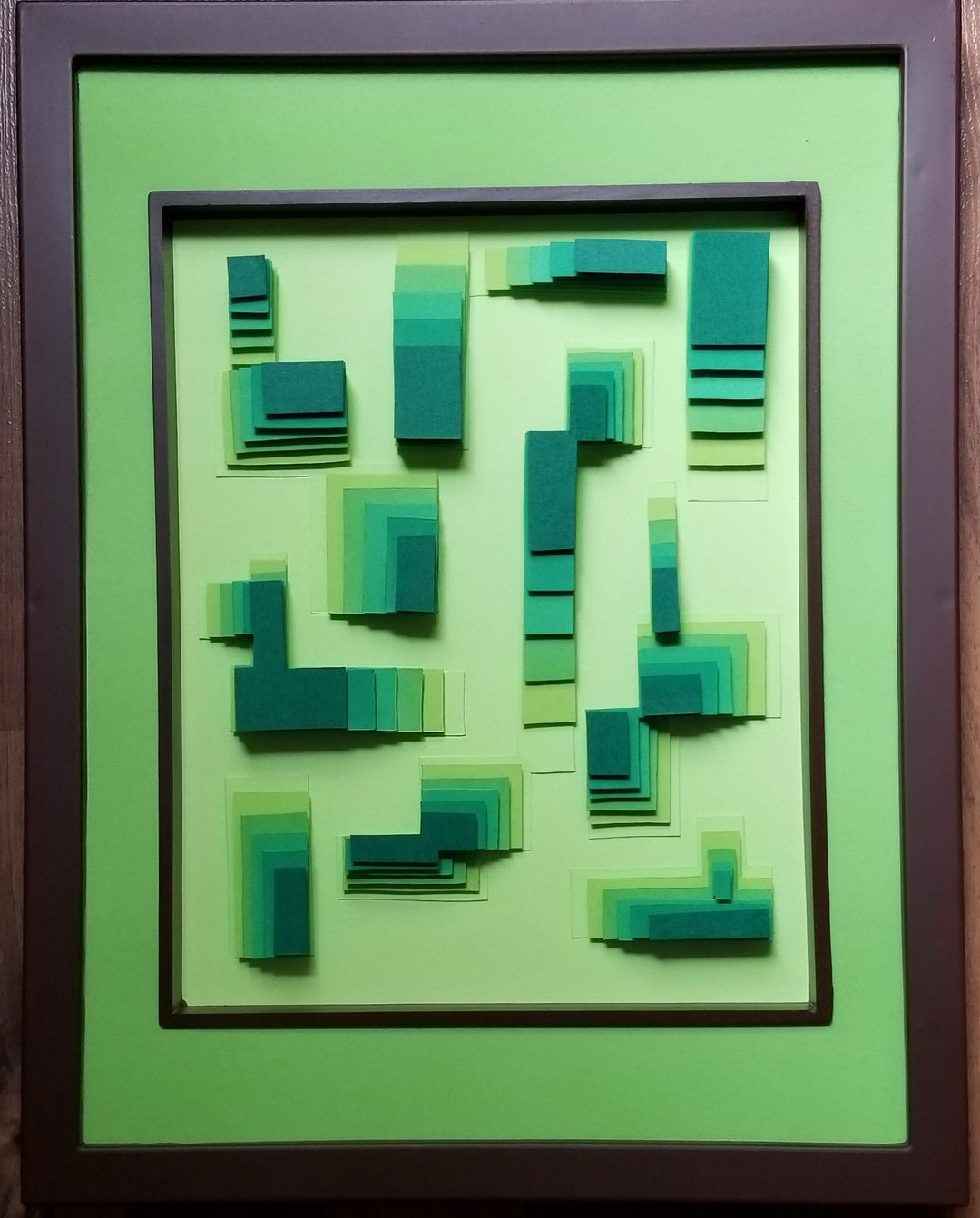 3D Paper Sculpture Reverse Disorientation Green - Etsy