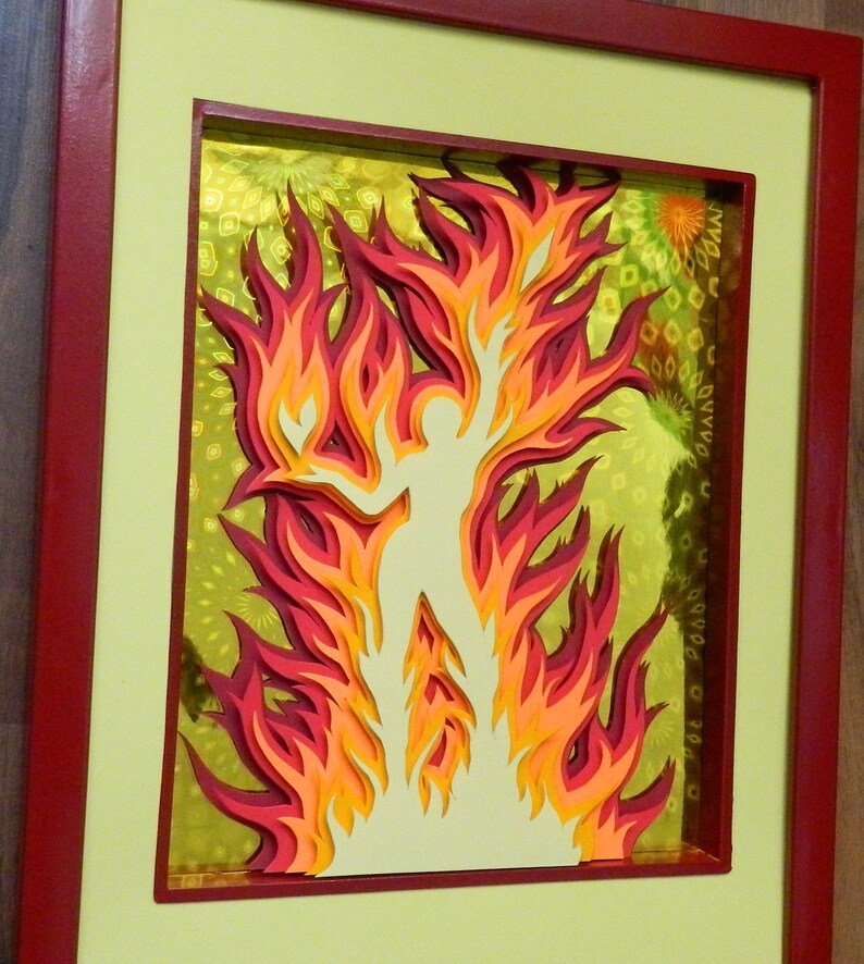 3D Paper Sculpture Fire Elemental - Etsy