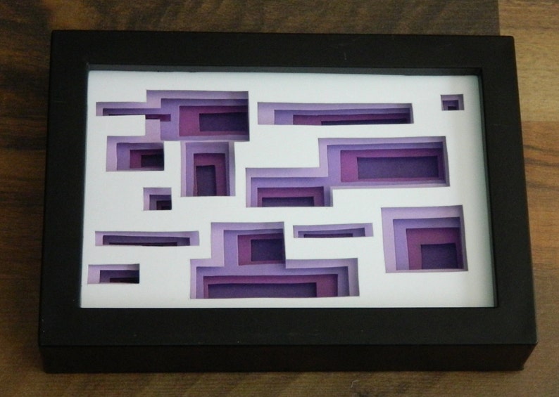 3 Dimensional Paper Sculpture Disorientation Purple - Etsy