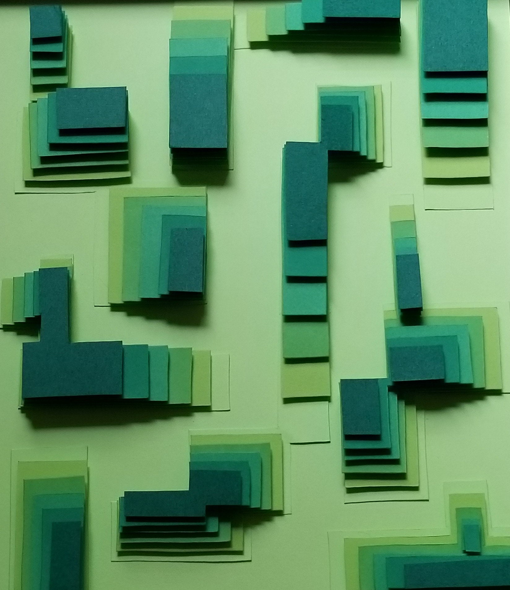 3D Paper Sculpture Reverse Disorientation Green - Etsy