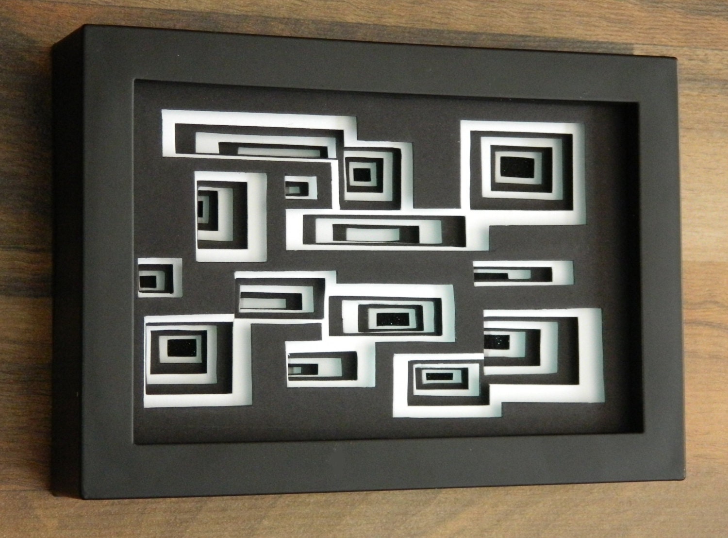 3 Dimensional Paper Sculpture Disorientation Black and White - Etsy