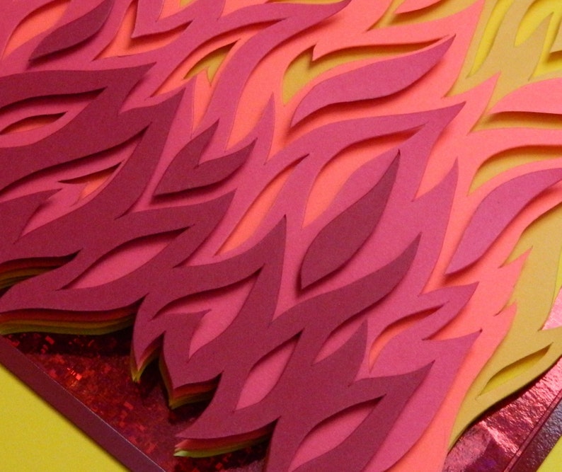 3D Paper Sculpture Wildfire - Etsy