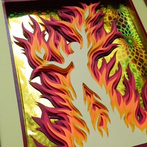 3D Paper Sculpture Fire Elemental - Etsy