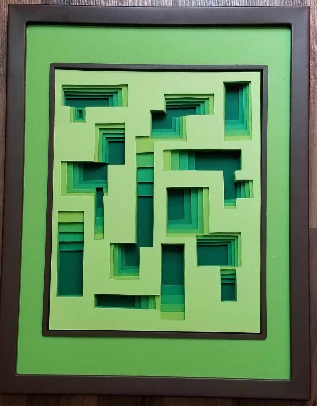 3D Paper Sculpture Disorientation Green - Etsy