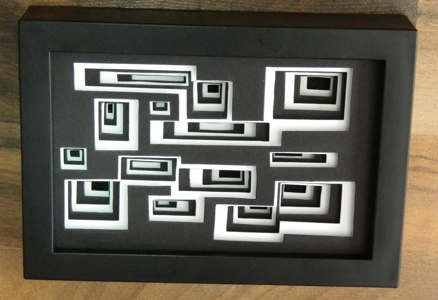 3 Dimensional Paper Sculpture Disorientation Black and White - Etsy