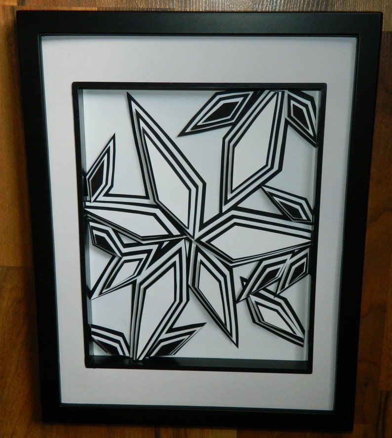 3D Paper Sculpture Shards Black and White - Etsy