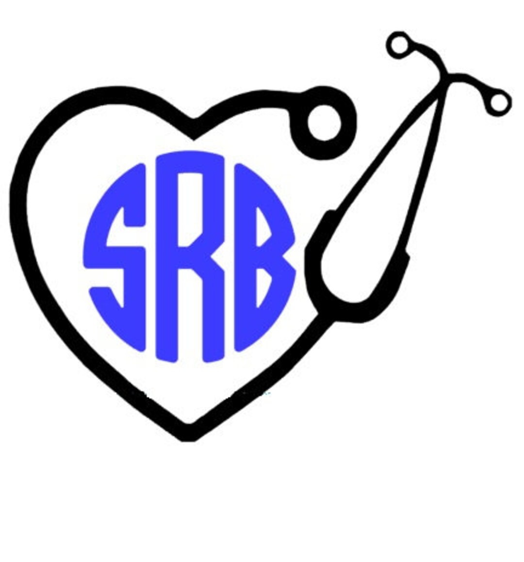 Nursing Monogram or Name Vinyl Decal - Etsy