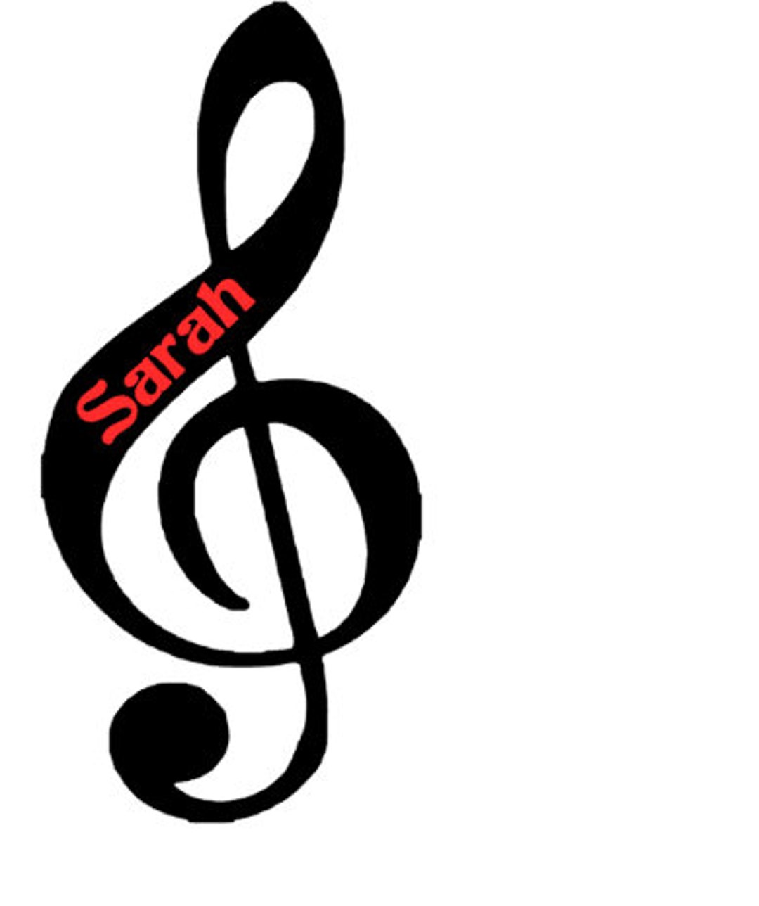 Treble Clef With Name Vinyl Decal - Etsy
