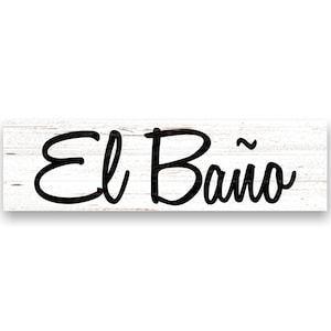 Handcrafted El Baño Sign – Custom Spanish Bathroom Wall Art - Etsy