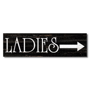 Ladies Sign- Restroom Sign- Bathroom Sign- Ladies Sign With Arrow - Etsy