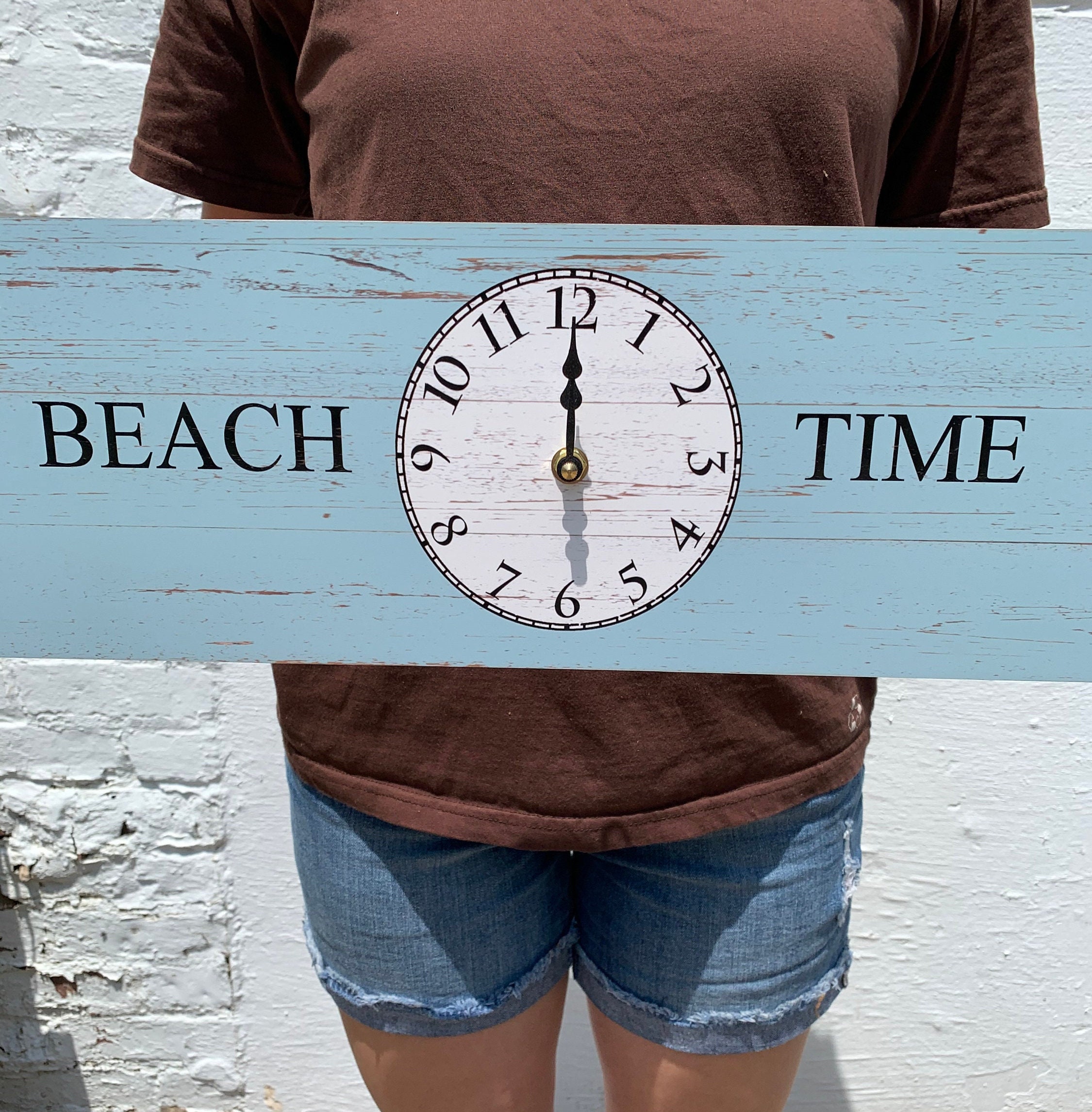 Beach Clock- Beach Time Wall Clock - Etsy