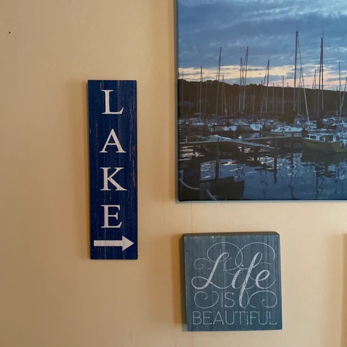 Lake Arrow Sign Vertical Lake Arrow Sign | Etsy