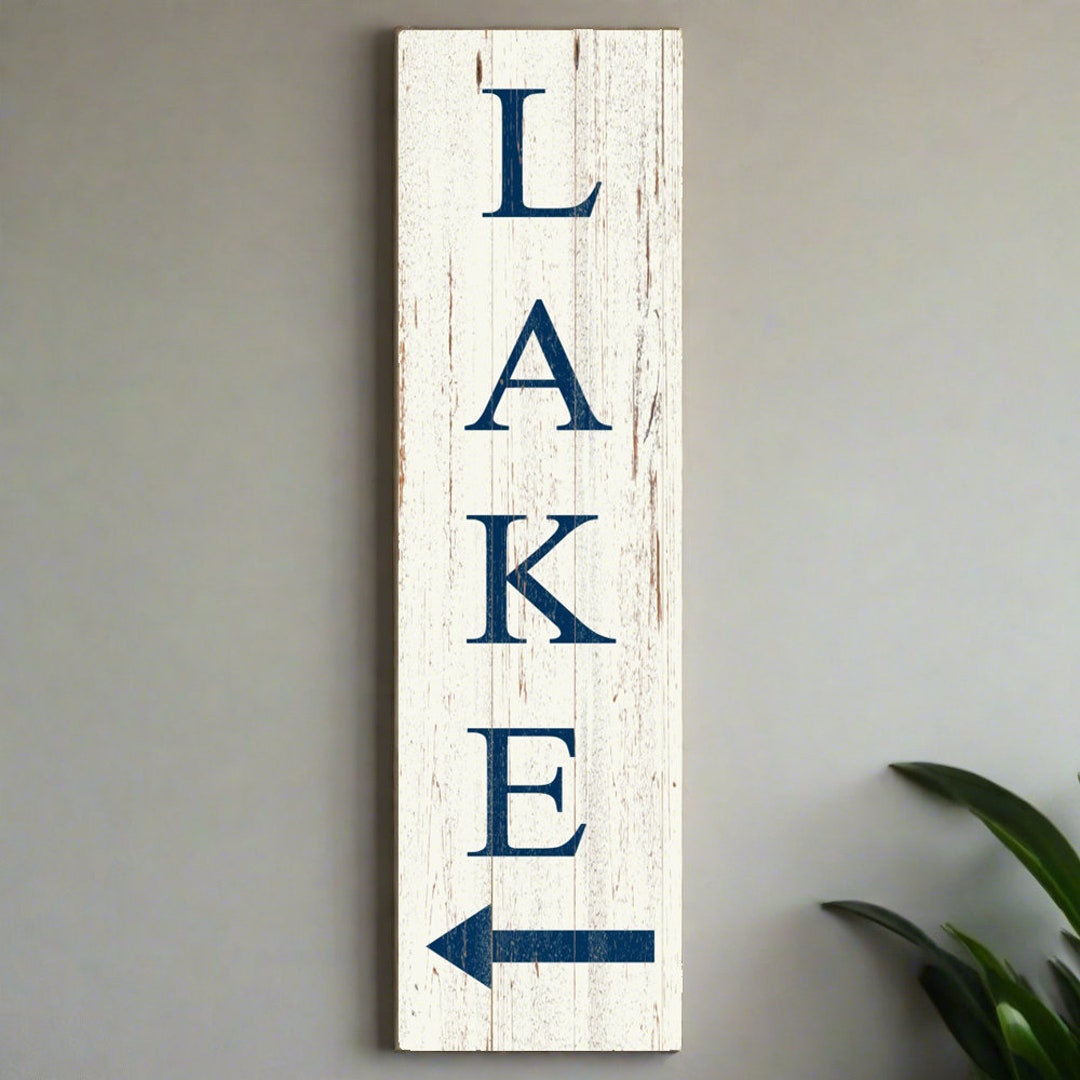 Vertical Lake Arrow Sign - Etsy