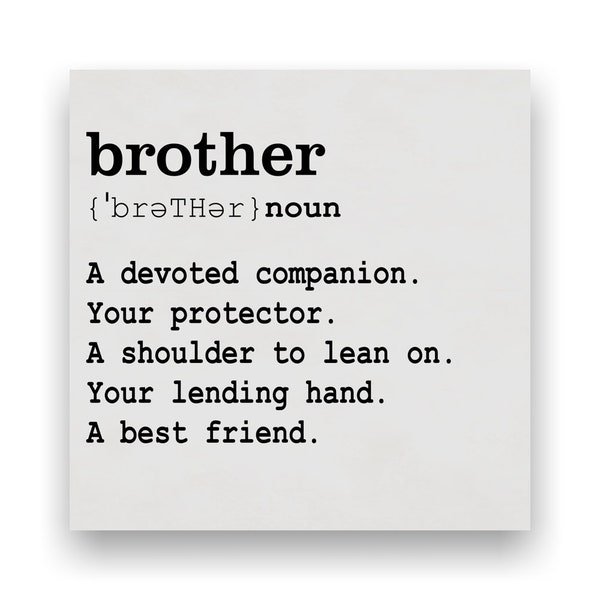 Brother Definition - Etsy