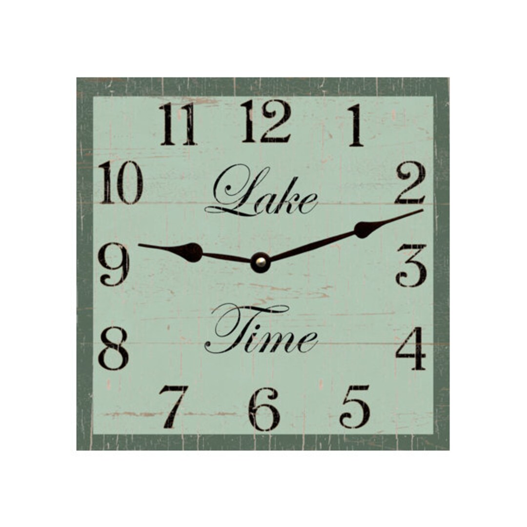 Lake Clock- Square Lake Time Clock - Etsy