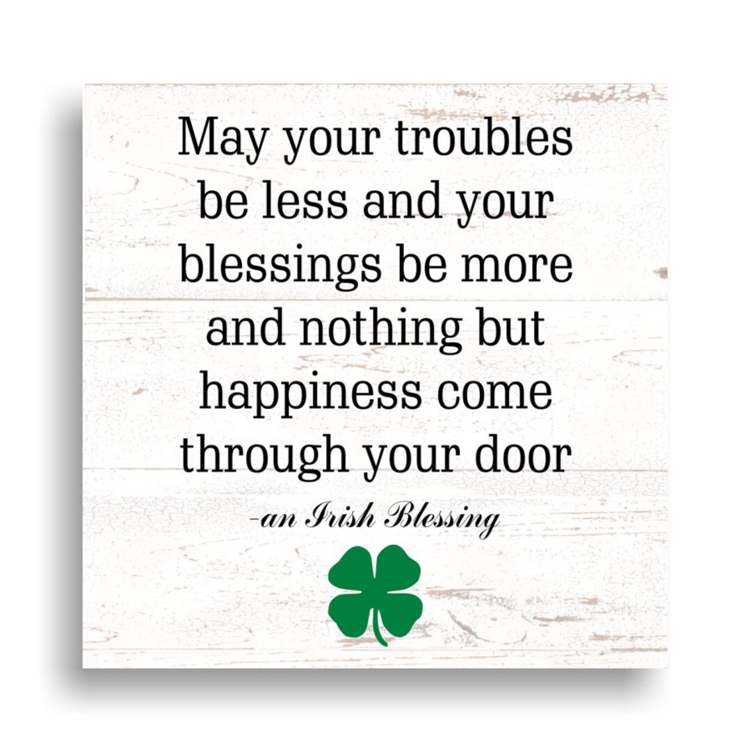 Irish Blessing Sign St. Patrick's Day Sign Clover - Etsy