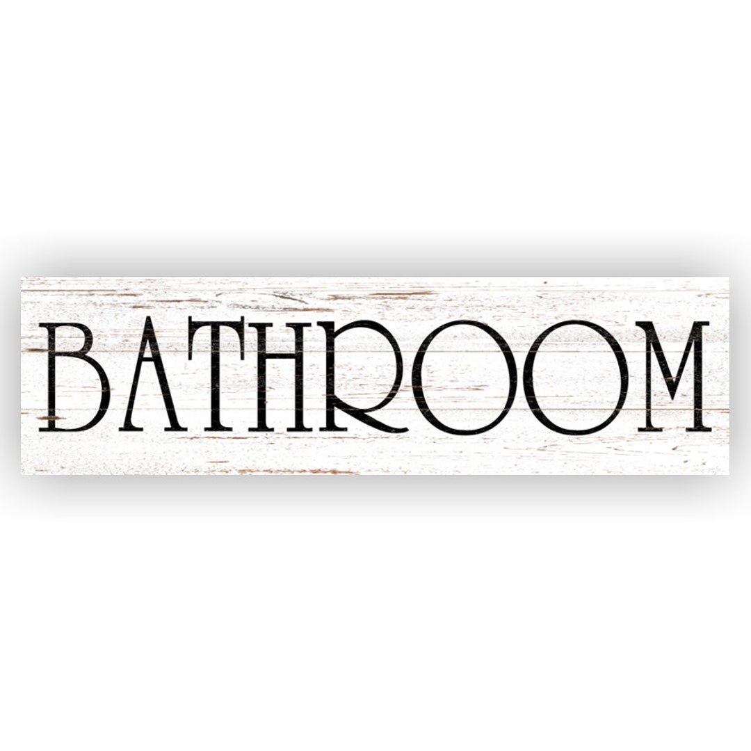 Bathroom Sign White Bathroom Sign Bathroom Marker Sign Room Marker Sign ...