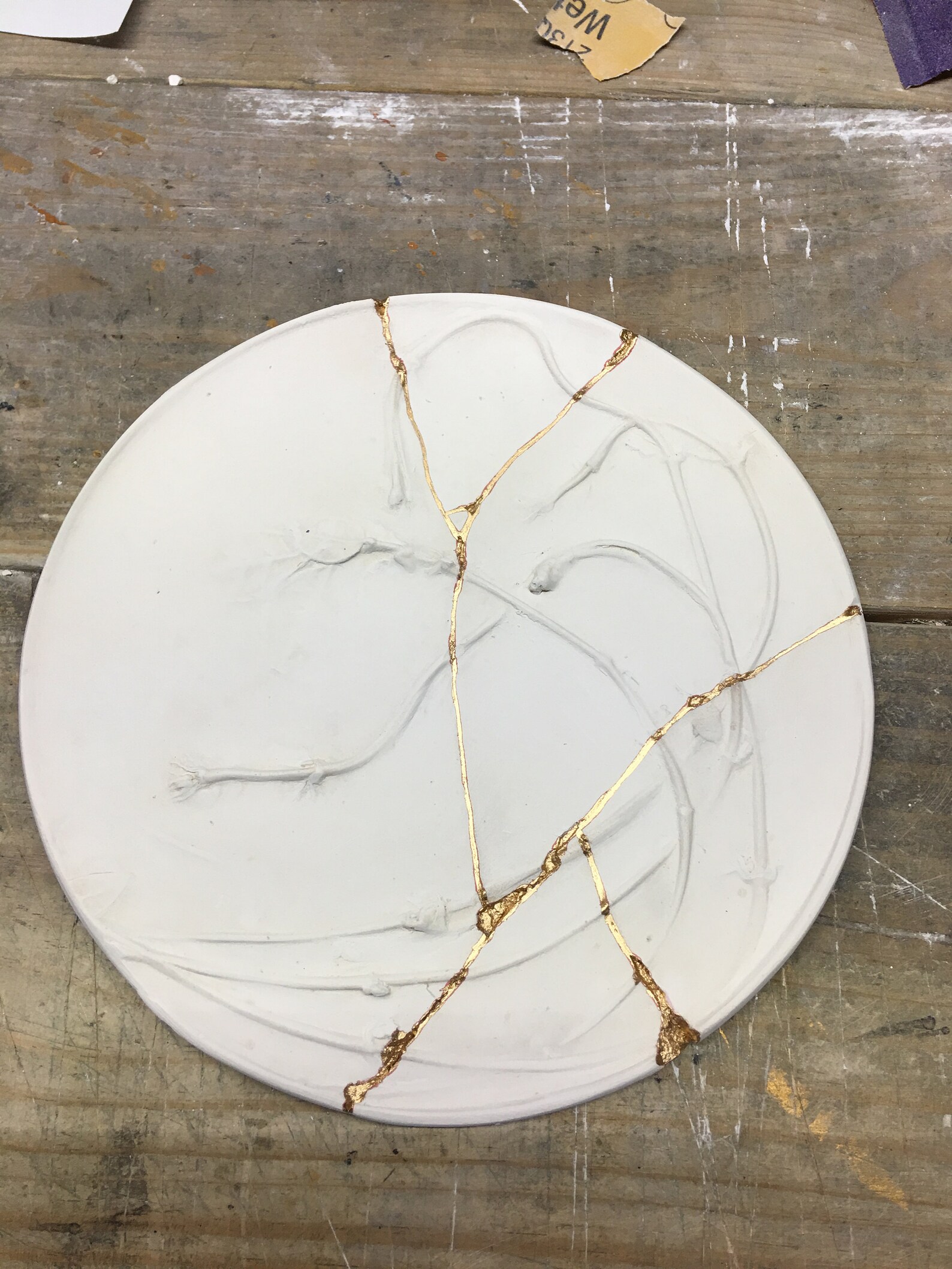 SAME DAY SHIPPING Sale Plaster Kintsugi Cast Tile. | Etsy