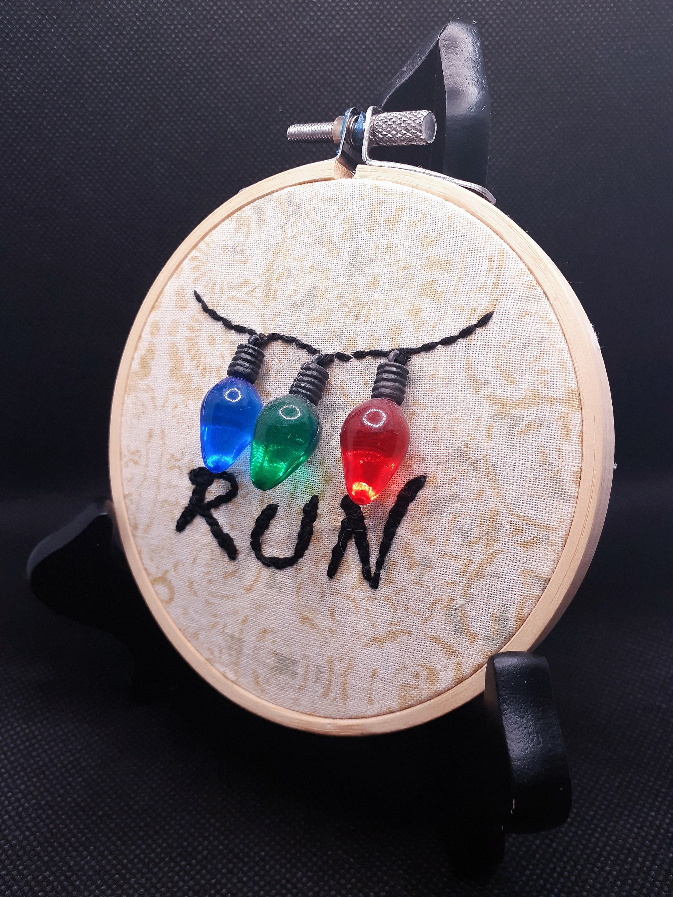 RUN Stranger Things Inspired Embroidery Art - Etsy