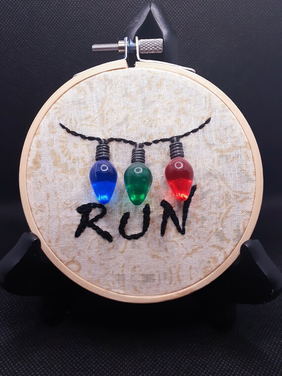 RUN Stranger Things Inspired Embroidery Art | Etsy