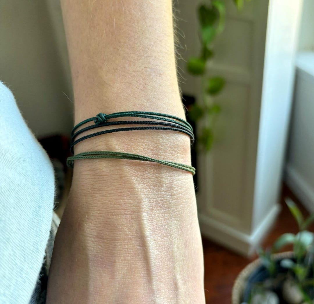 Women and Men Simple Cord Bracelets / Waterproof Adjustable Bracelets / Surfer Bracelets ...