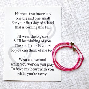 First Day of School Comfort Bracelet Sets With Heart Charm / Back to ...