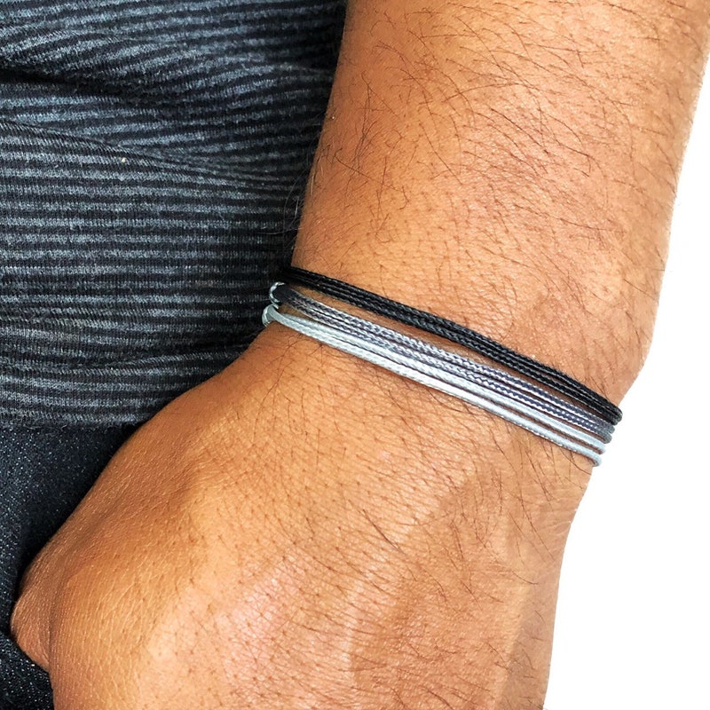 Men Black Bracelet Thread - Etsy