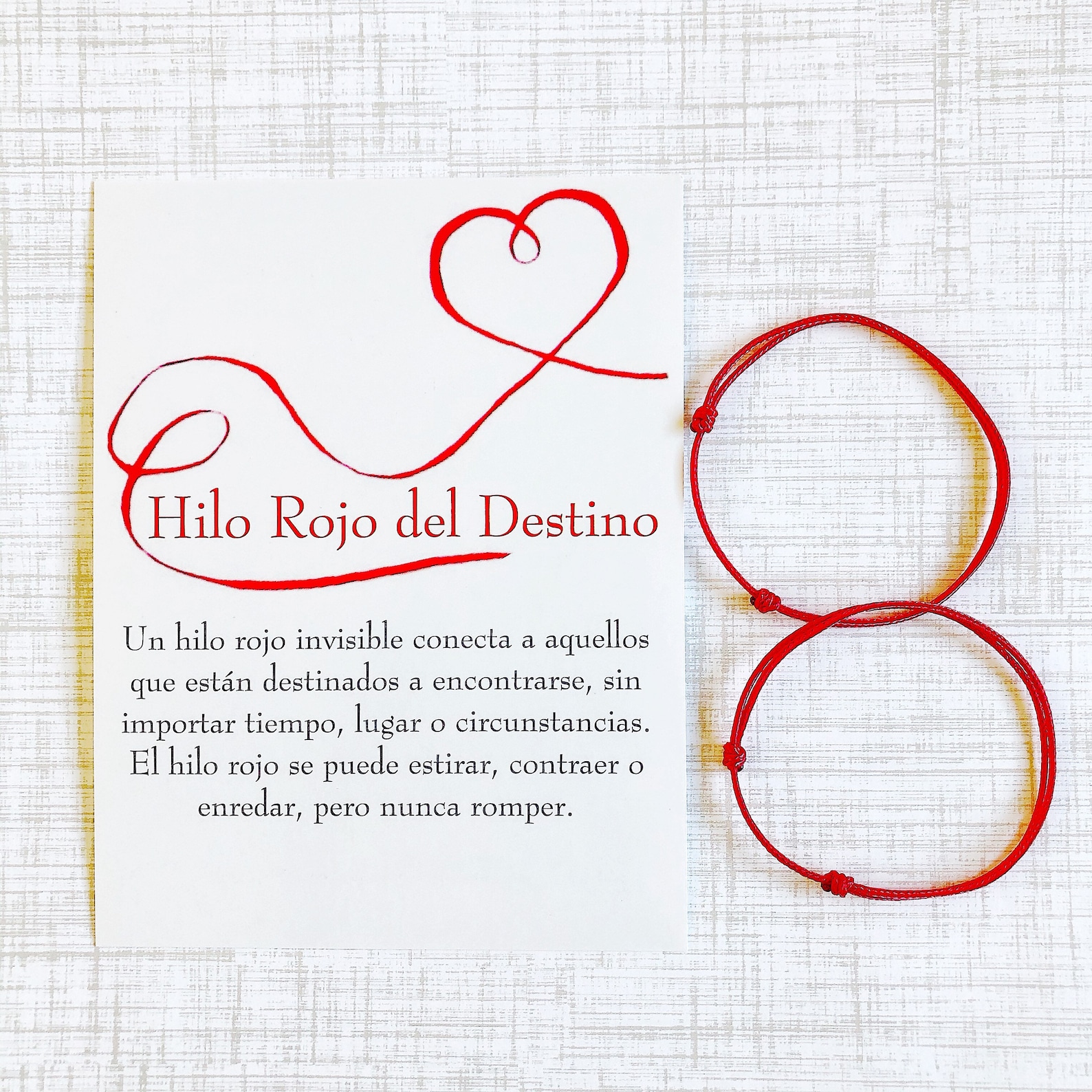 Hilo Rojo Del Destino / Red String of Fate Couples Bracelet Set With ...