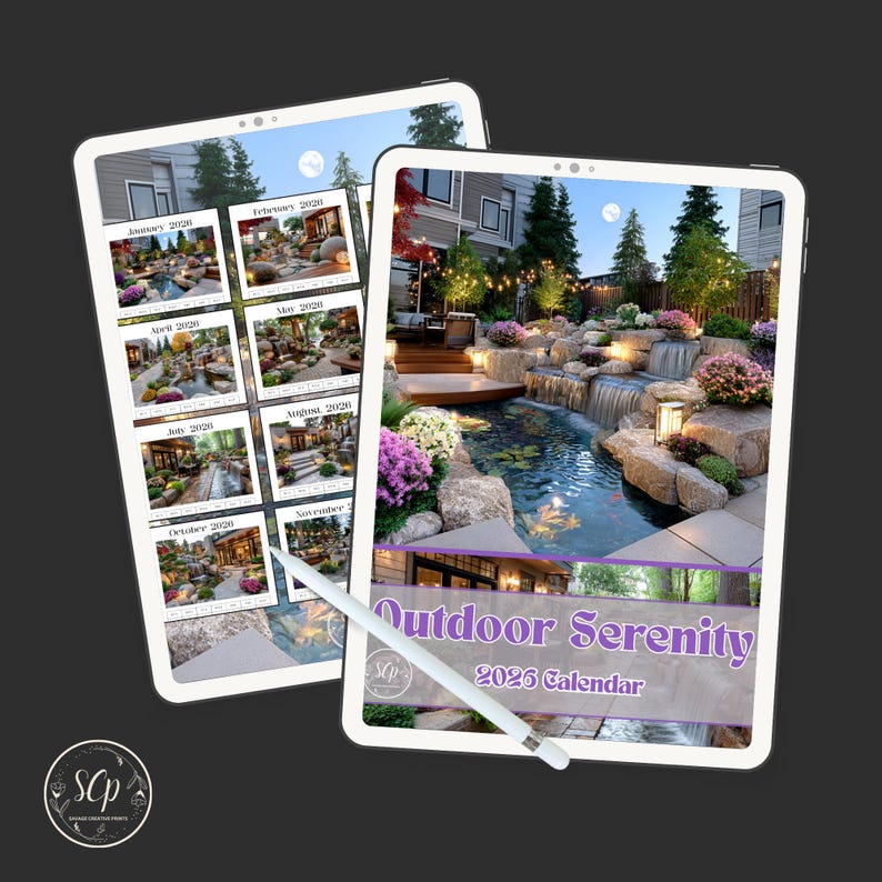 Elegant 2026 Wall Calendar – Digital Download With Monthly Outdoor ...