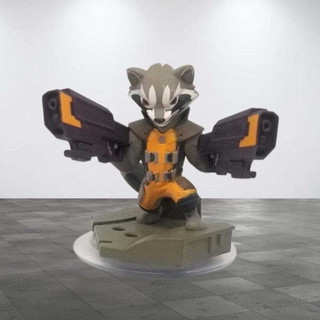 Rocket Raccoon Disney Infinity Guardians of the Galaxy Game Play Figure ...