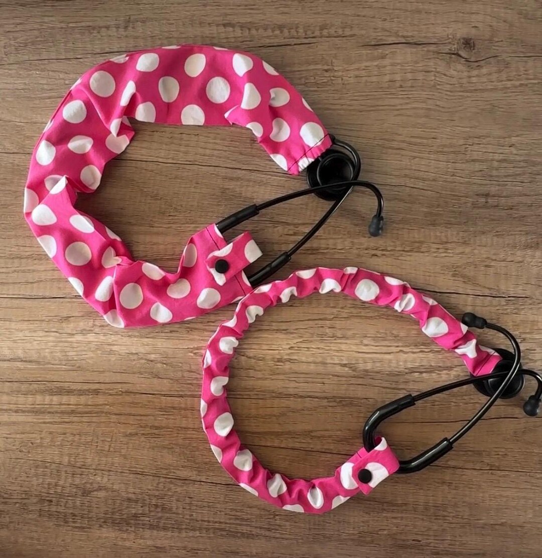 Pink and White Polka Dot Stethoscope Scrunchie,stethoscope Cover ...