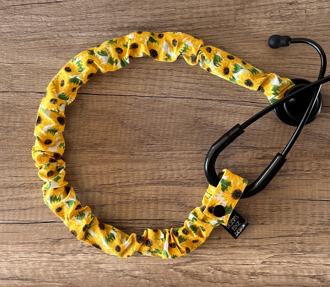 Sunflower Scrunchie, Stethoscope Cover, Stethoscope Sleeve, Nurses ...
