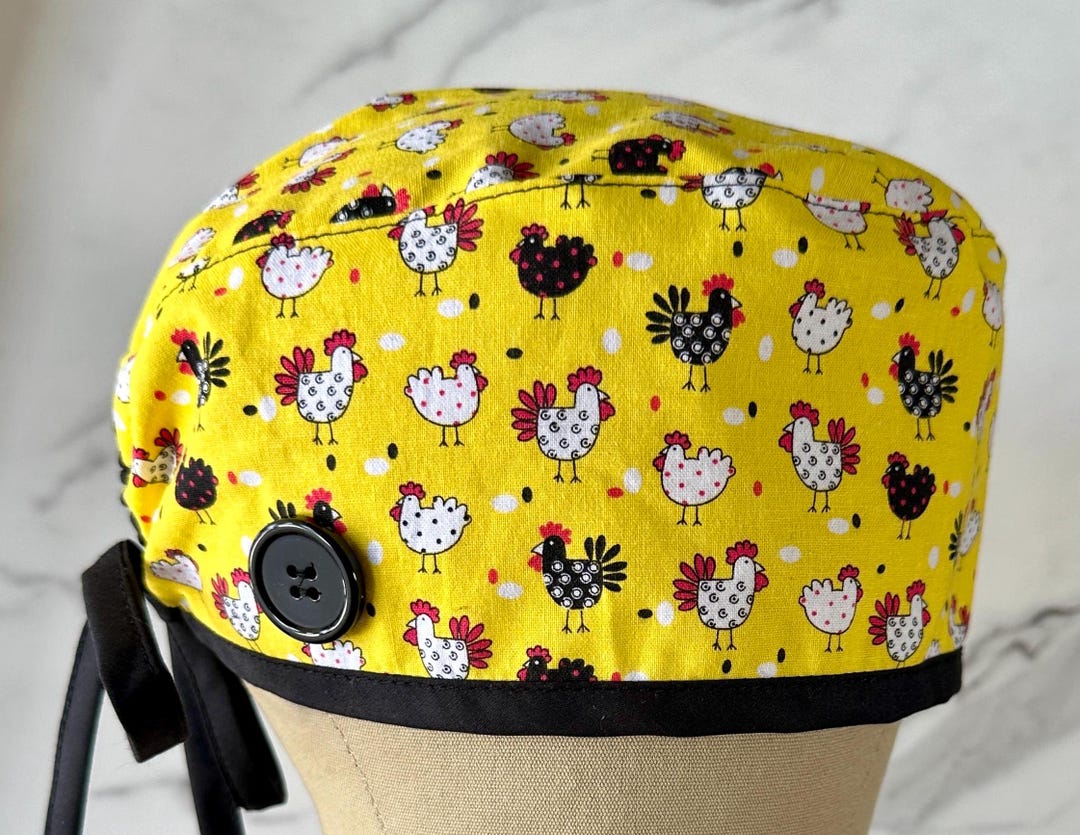 Chicken Scrub Cap, Chicken Surgical Cap, Farm Scrub Hat, Surgical Cap ...