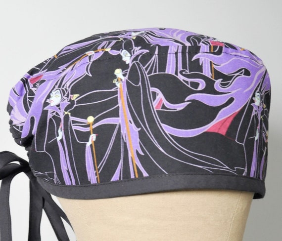 Maleficent Scrub Cap Maleficent Surgical Cap Scrub Caps for - Etsy