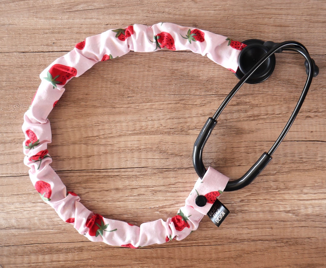 Strawberry Scrunchie, Stethoscope Cover, Stethoscope Sleeve, Nurses ...