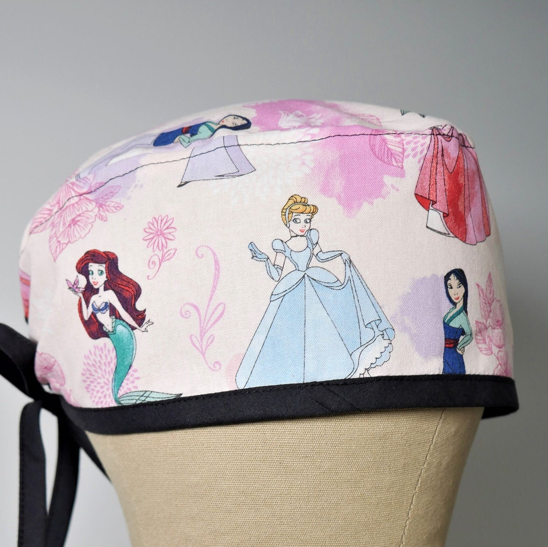 Disney Princess Scrub Cap, Disney Princess Surgical Cap, Princess Scrub ...