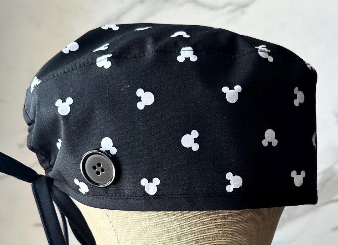 Mickey Mouse Scrub Cap: Mickey's Surgical Hat With Buttons - Etsy