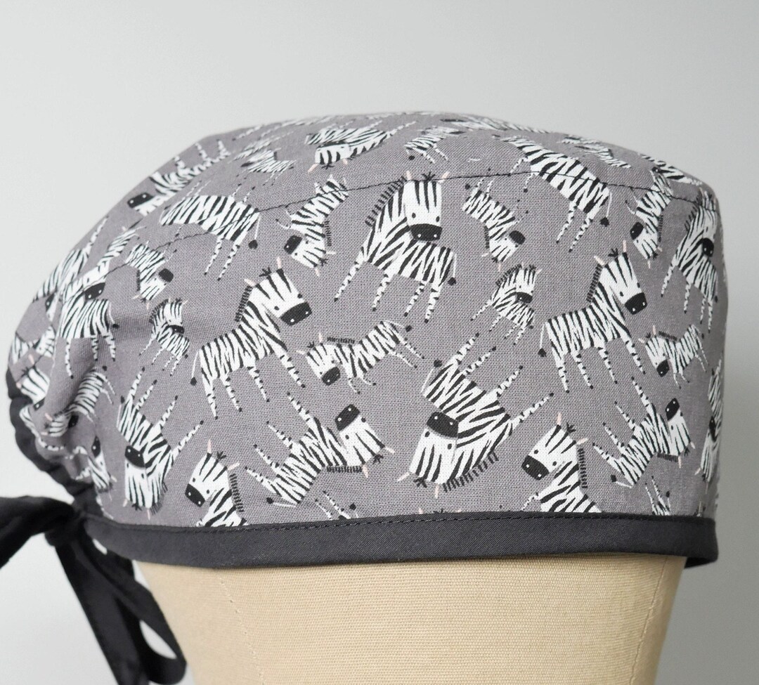 Zebra Scrub Cap, Zebra Surgical Cap, Scrub Hat, Animal Print Scrub Cap ...