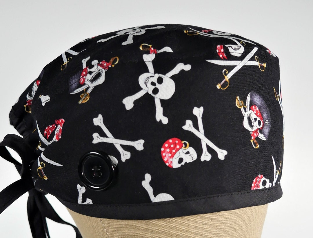 Pirates Scrub Cap, Captain Jack Scrub Cap, Scrub Hat, Surgical Cap ...