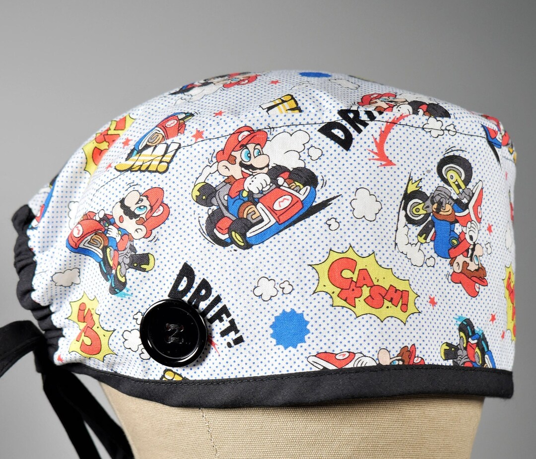 Mario Bros Scrub Cap, Mario Bros Surgical Cap, Scrub Hat, Scrub Cap for ...