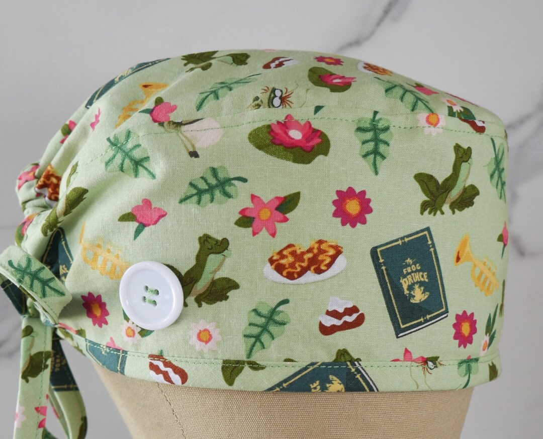 Princess and the Frog Scrub Cap, Tiana Surgical Cap, Scrub Hat, Scrub ...