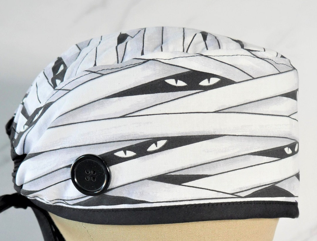 Mummy Halloween Scrub Cap, Mummy Surgical Cap, Halloween Scrub Hat ...