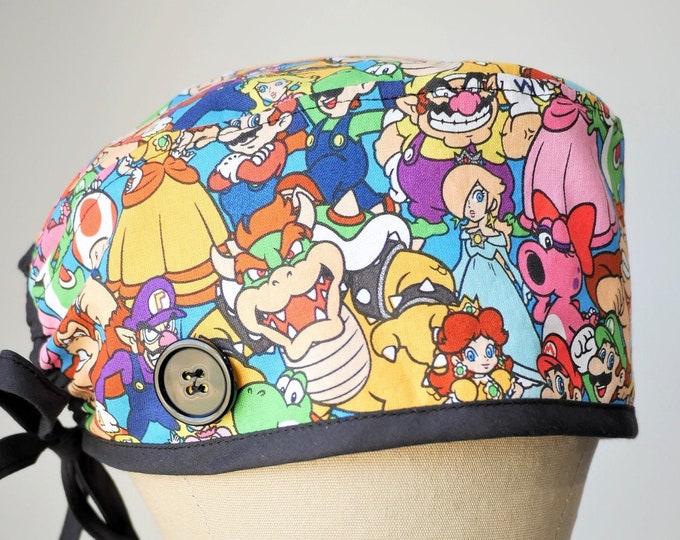 Mario Bros Scrub Cap Mario Bros Surgical Cap Mario Bros - Etsy