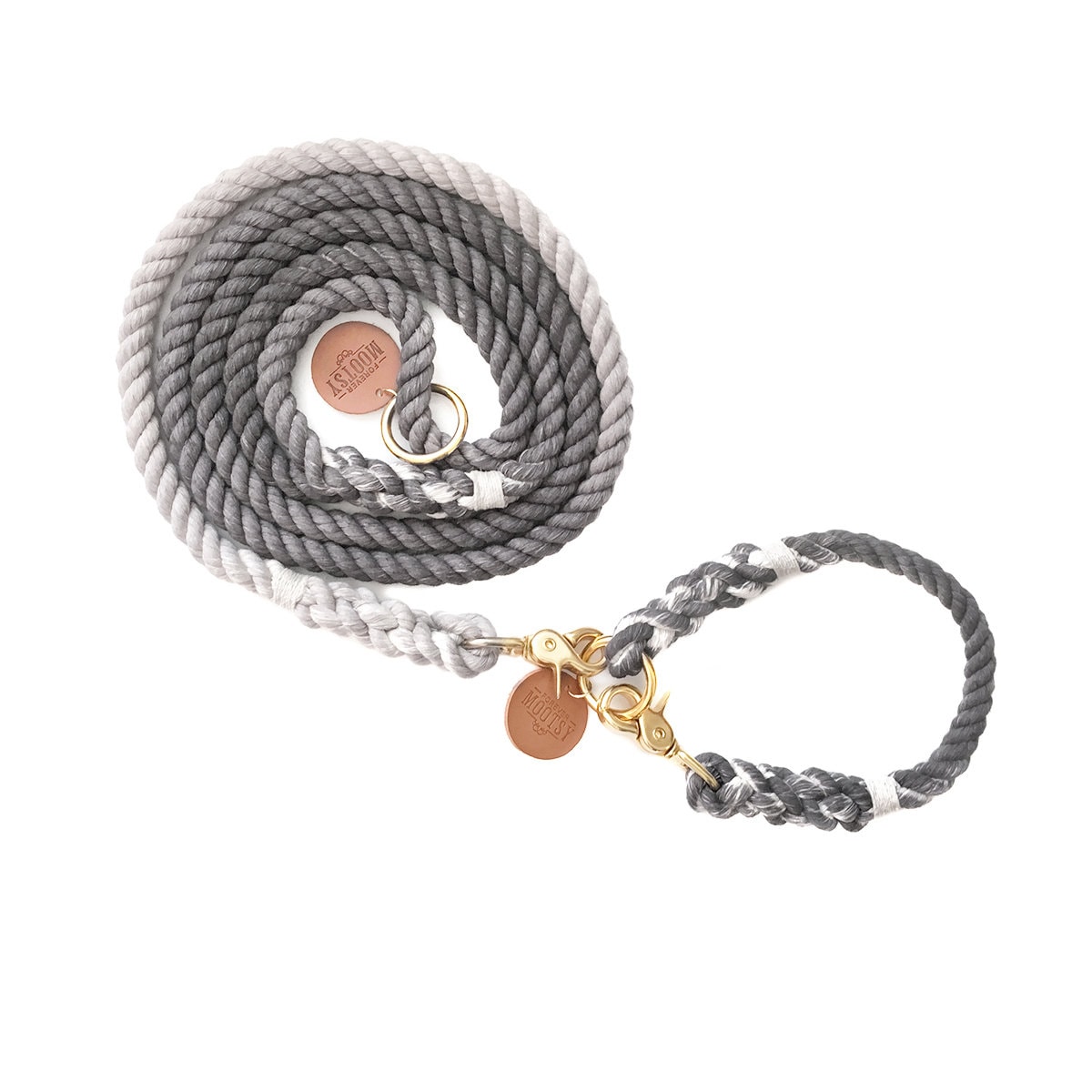 Pearl Grey Ombré Rope Dog Leash | Etsy