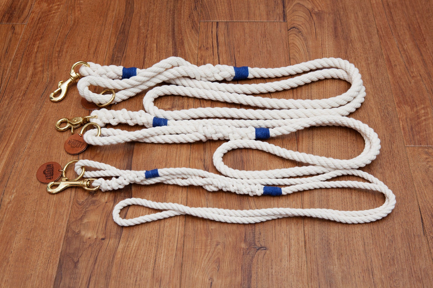 Natural White Dog Leash - Navy Blue Hemp Twine - Etsy