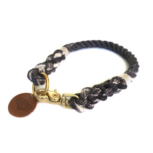 Cocoa Brown Ombré Rope Dog Collar - Etsy