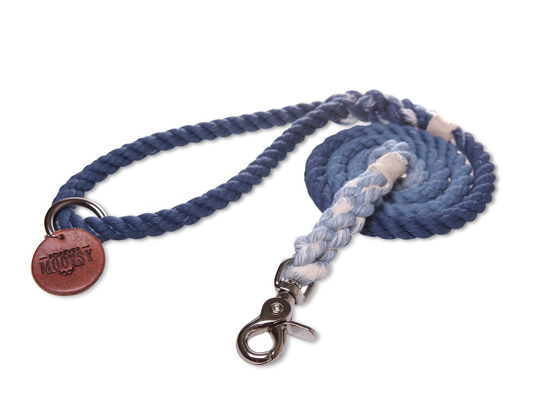 Denim Blue Ombré Rope Dog Leash - Etsy