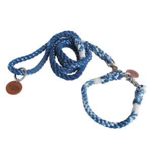 Marble Blue Rope Dog Collar - Etsy