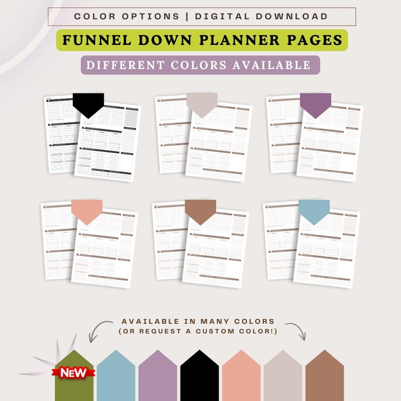 123 Funnel Down Planner | Multi-projects | Daily Weekly | UNDATED ...